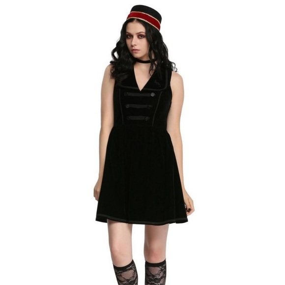 Hot Topic | Dresses | Hot Topic Ahs Velvet Bell Hop Dress Goth Punk ...